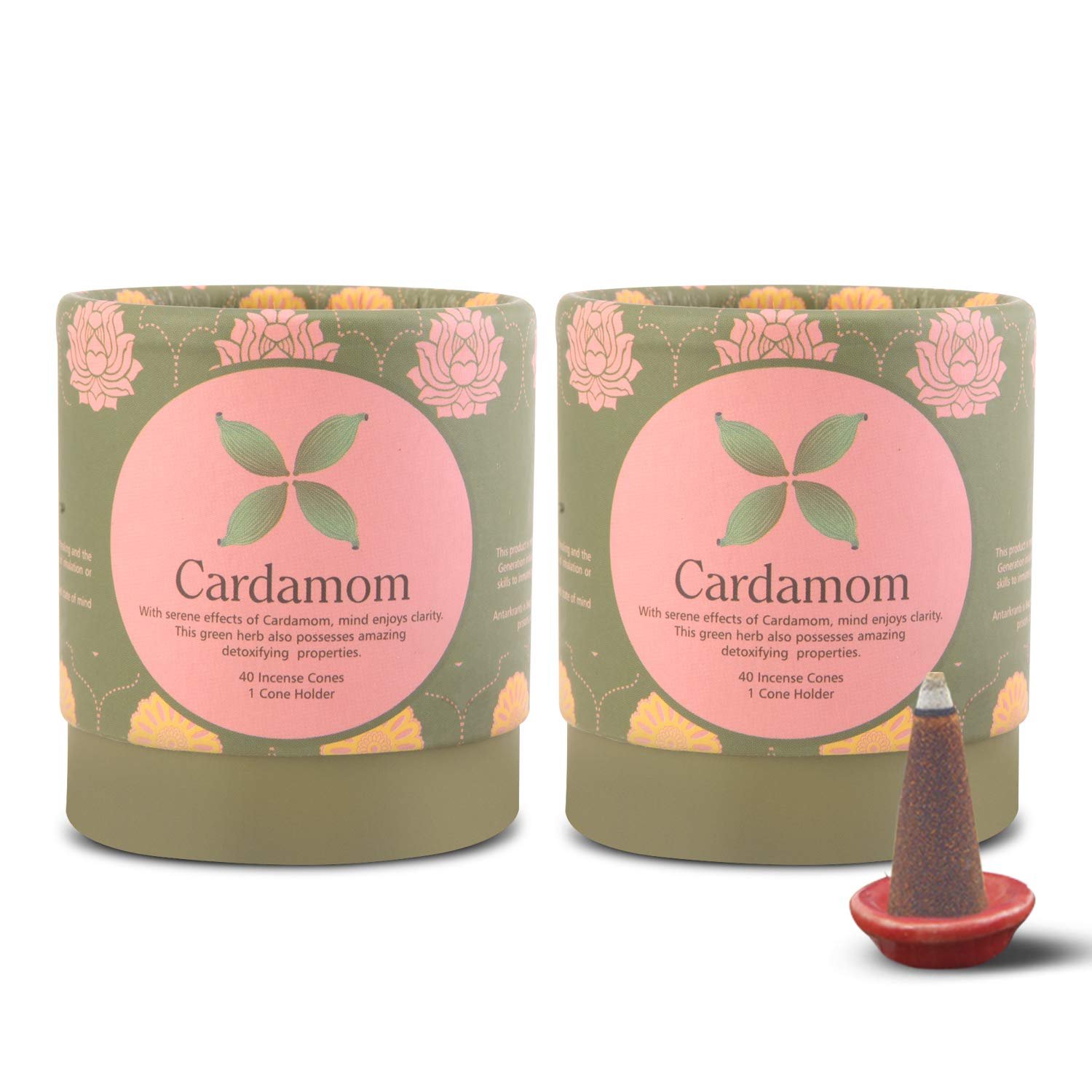 Antarkranti Cardamom Spice Incense Cones 40 Incense - Vedic Gift Shop