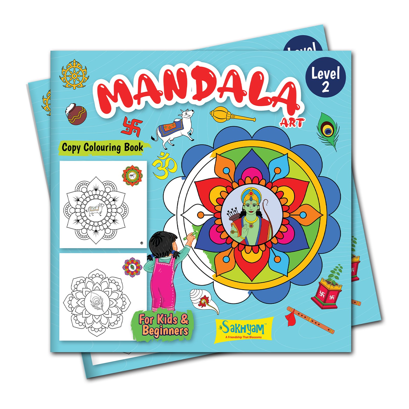 Sakhyam Mandala Art Copy Colouring Book, Level 2 - Vedic Gift Shop